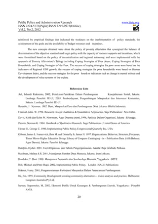 Policy Implementation of Poverty Alleviation in Lebak District of Banten Province | PDF