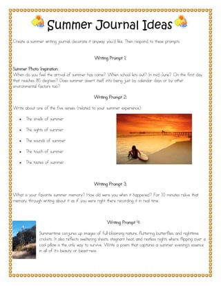 Summer Journal Ideas | PDF