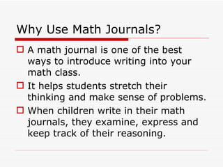 Journaling in Mathematics | PPT