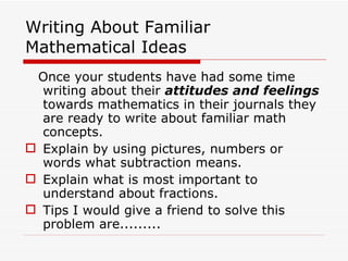 Journaling in Mathematics | PPT
