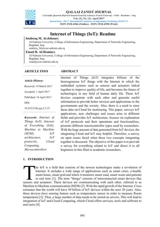 Internet of Things (IoT): Readme | PDF