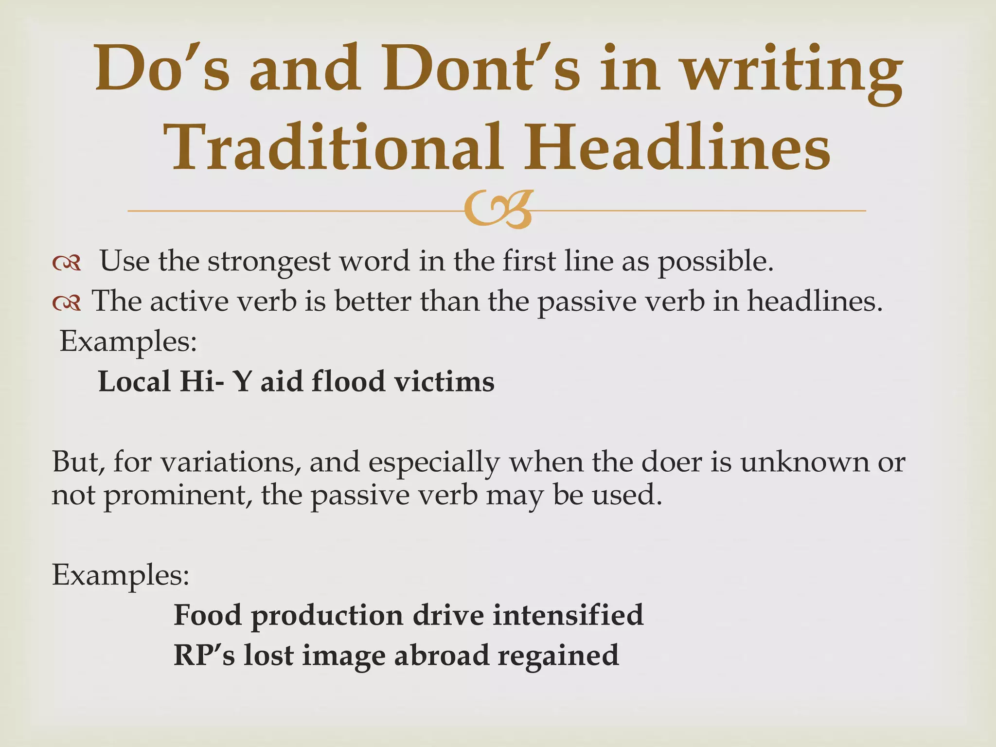 Journalism- Writing Headlines | PPTX