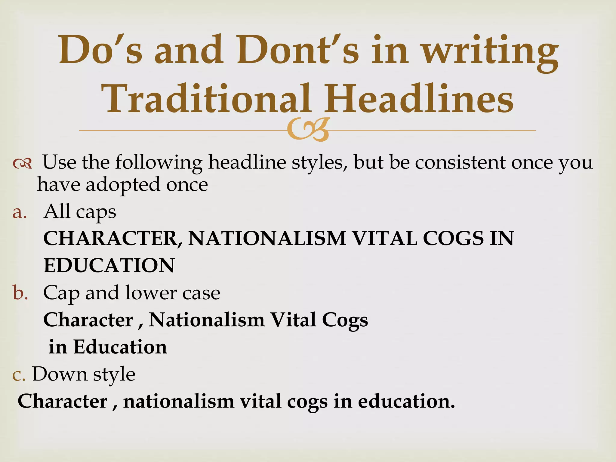 Journalism- Writing Headlines | PPTX