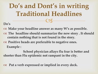 Journalism- Writing Headlines | PPTX