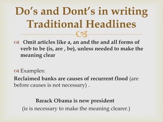 Journalism- Writing Headlines | PPTX