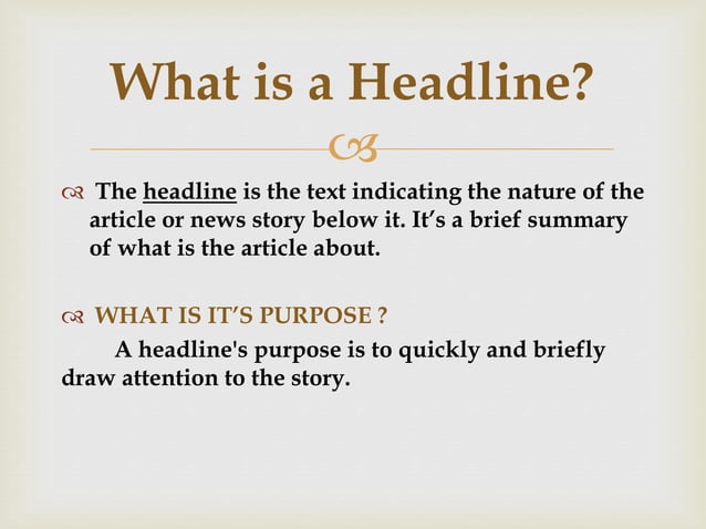 Journalism- Writing Headlines | PPTX