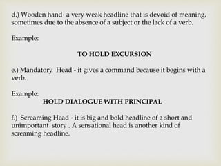 Journalism- Writing Headlines | PPTX