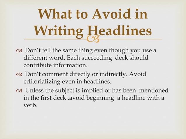 Journalism- Writing Headlines | PPTX