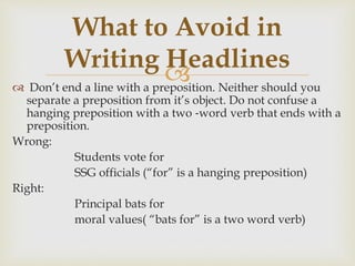 Journalism- Writing Headlines | PPTX