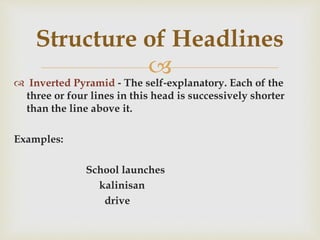 Journalism- Writing Headlines | PPTX