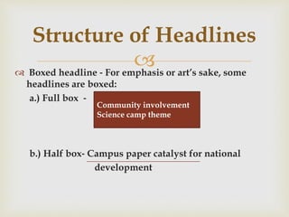 Journalism- Writing Headlines | PPTX