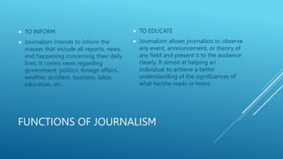 Journalism as the fourth estate in world | PPTX