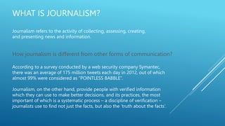 Journalism as the fourth estate in world | PPTX