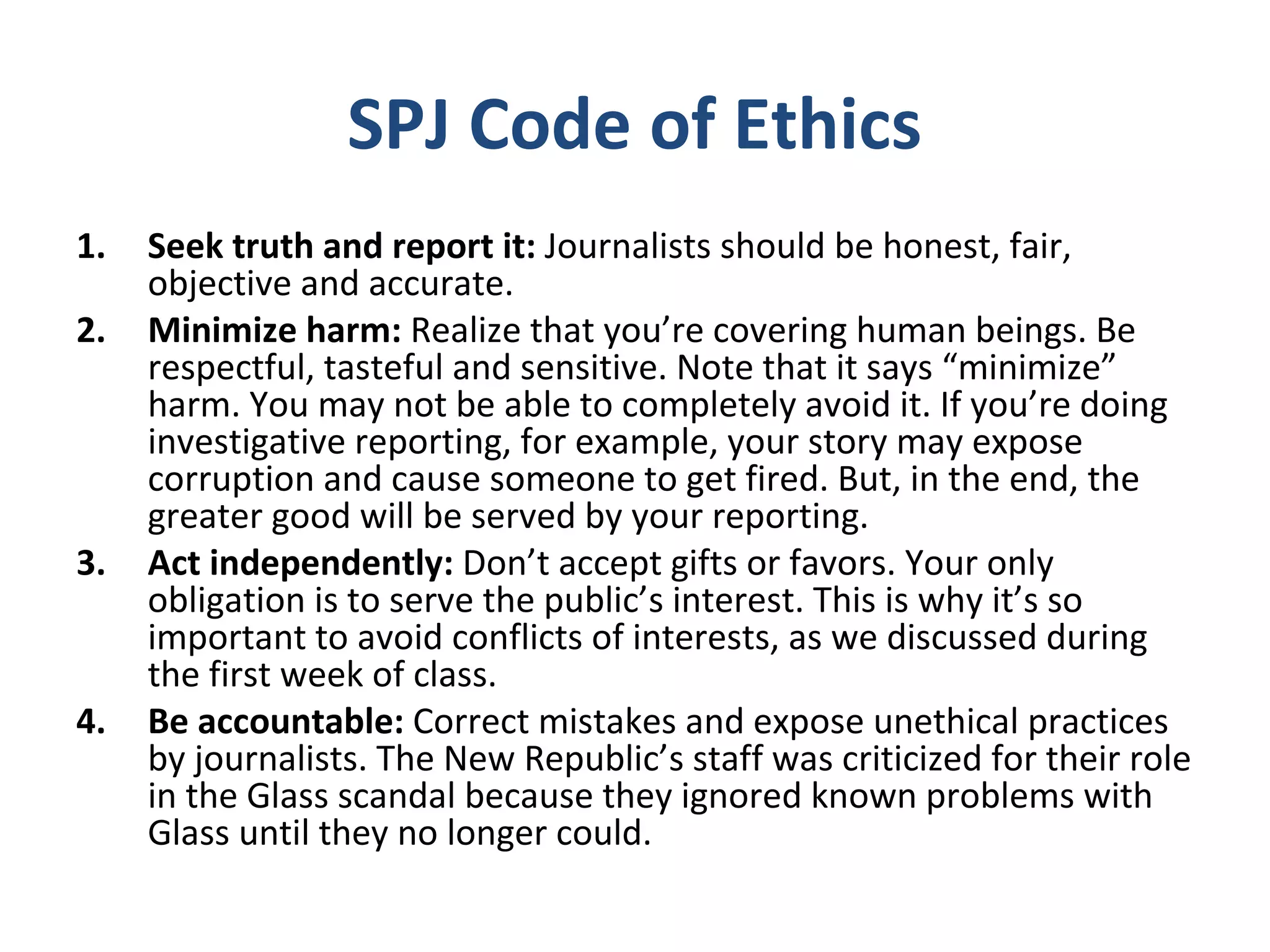 Journalism Ethics | PPT