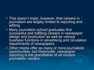 Journalism As A Career | PPT