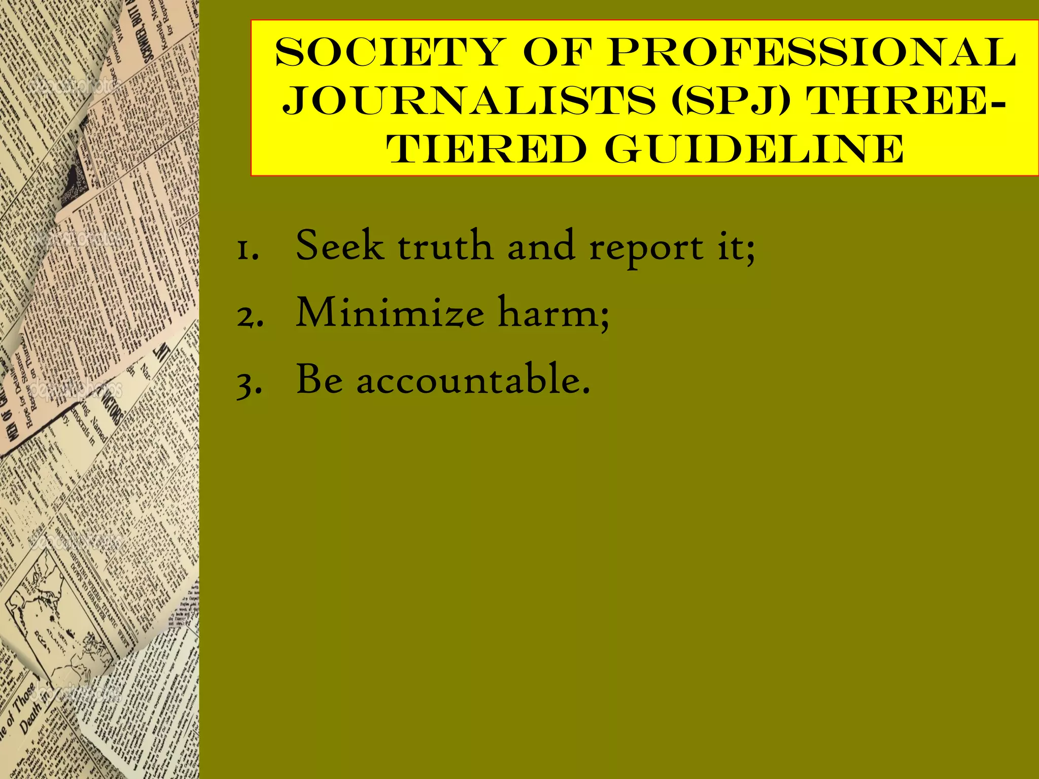 Journalism ethics | PPT