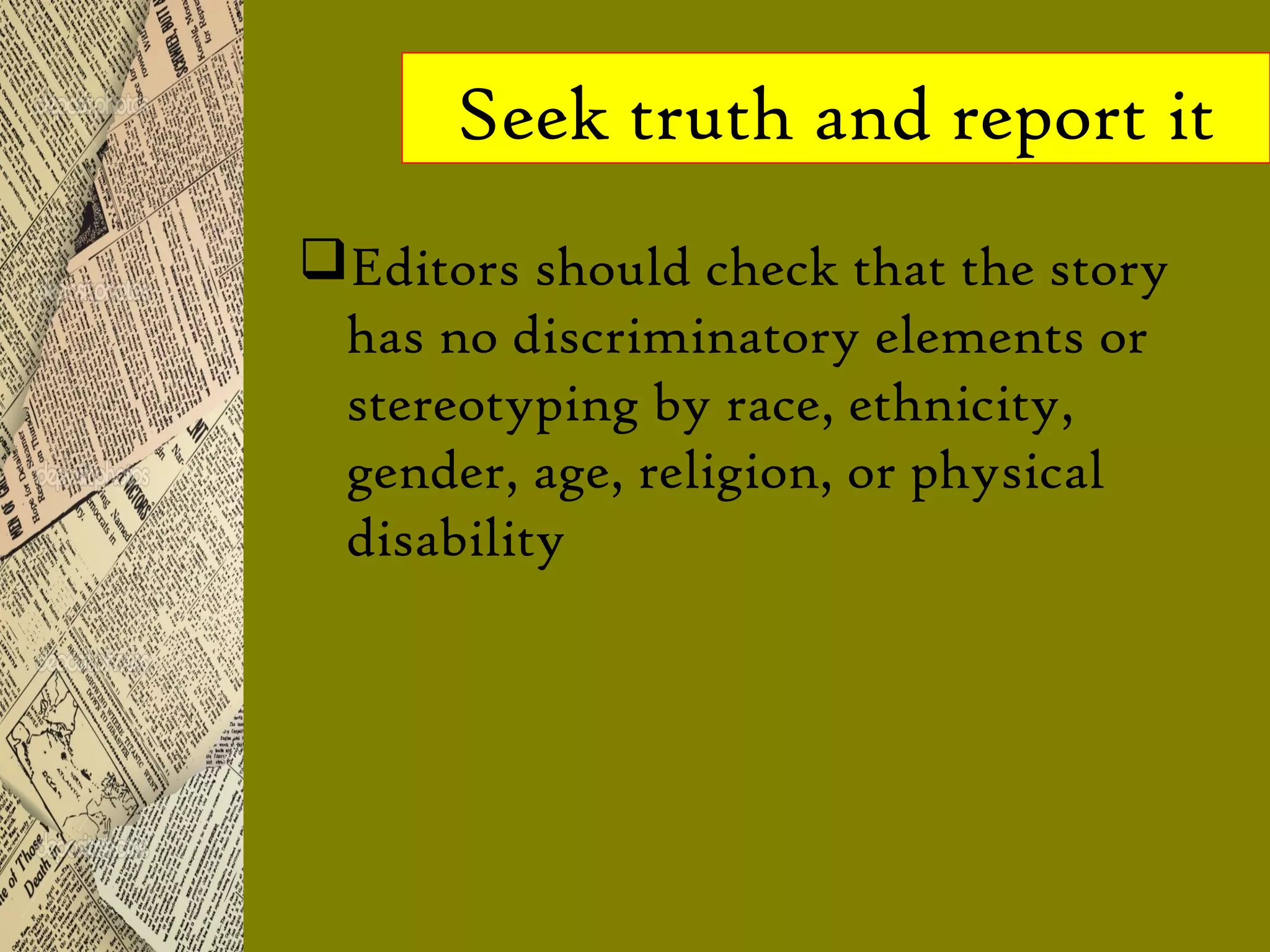 Journalism ethics | PPT