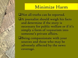 Journalism ethics | PPT
