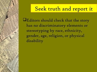 Journalism ethics | PPT