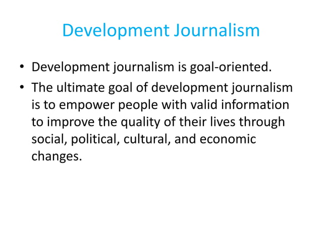 Journalism for development | PDF