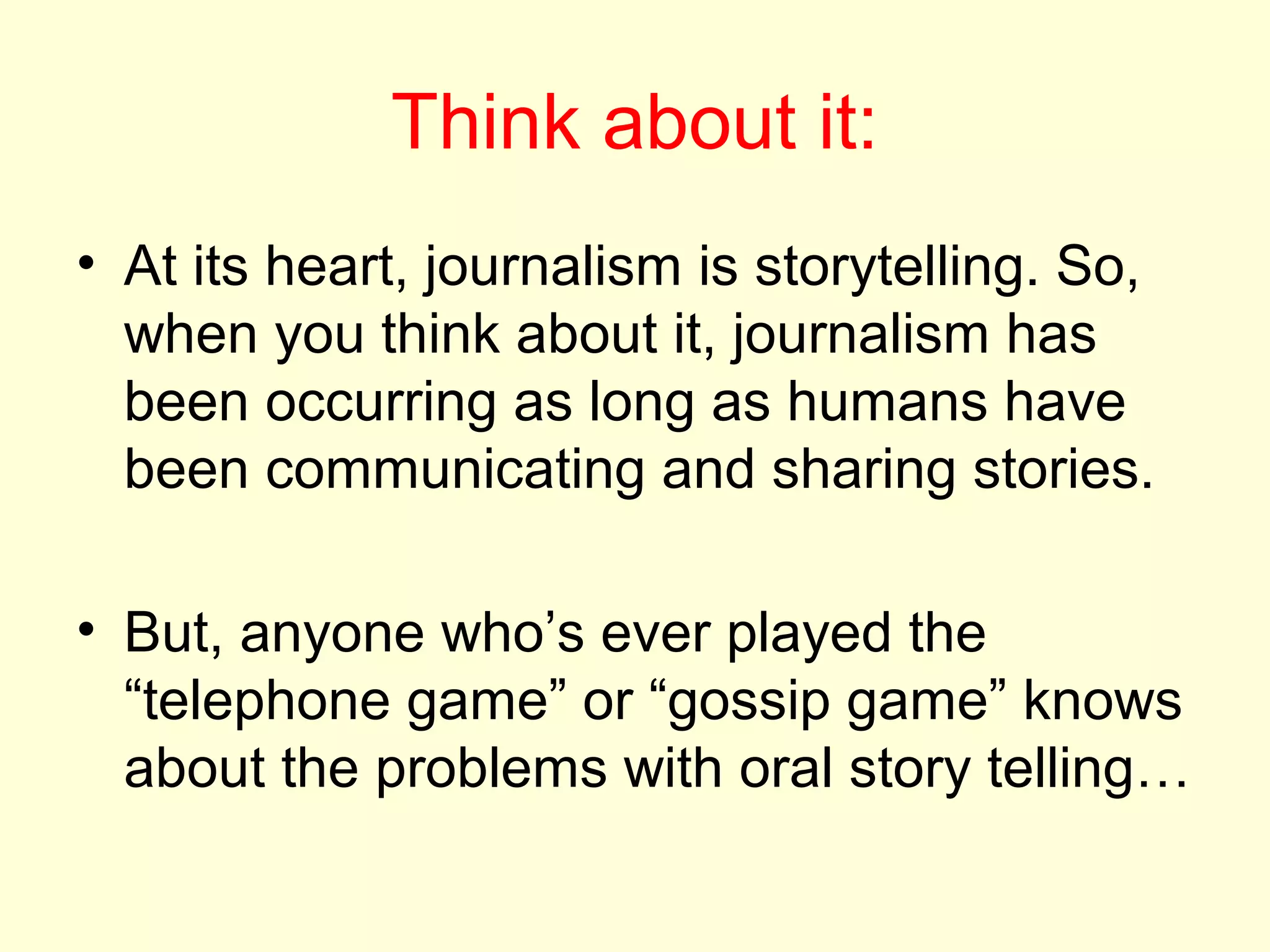 Journalism History | PPT