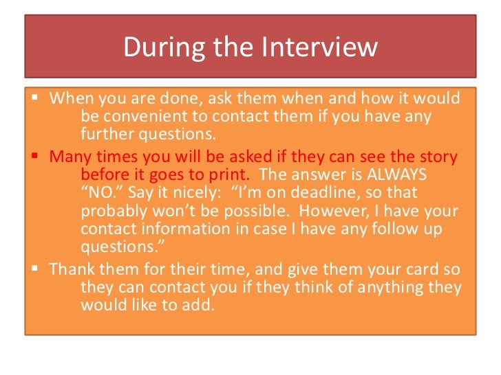 How to Interview for a News Story