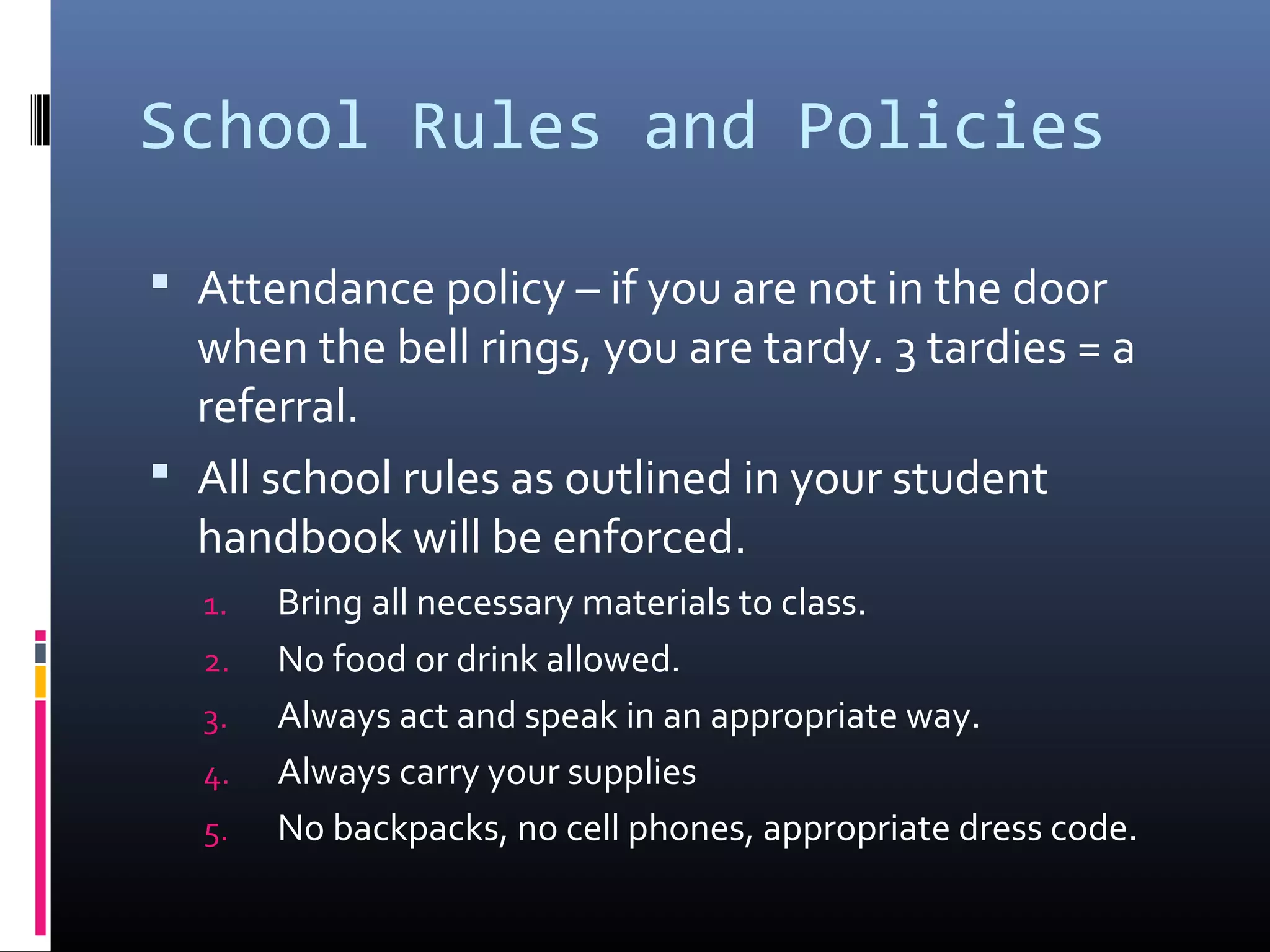 Class Procedures and Expectations | PPT