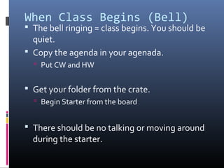 Class Procedures and Expectations | PPT