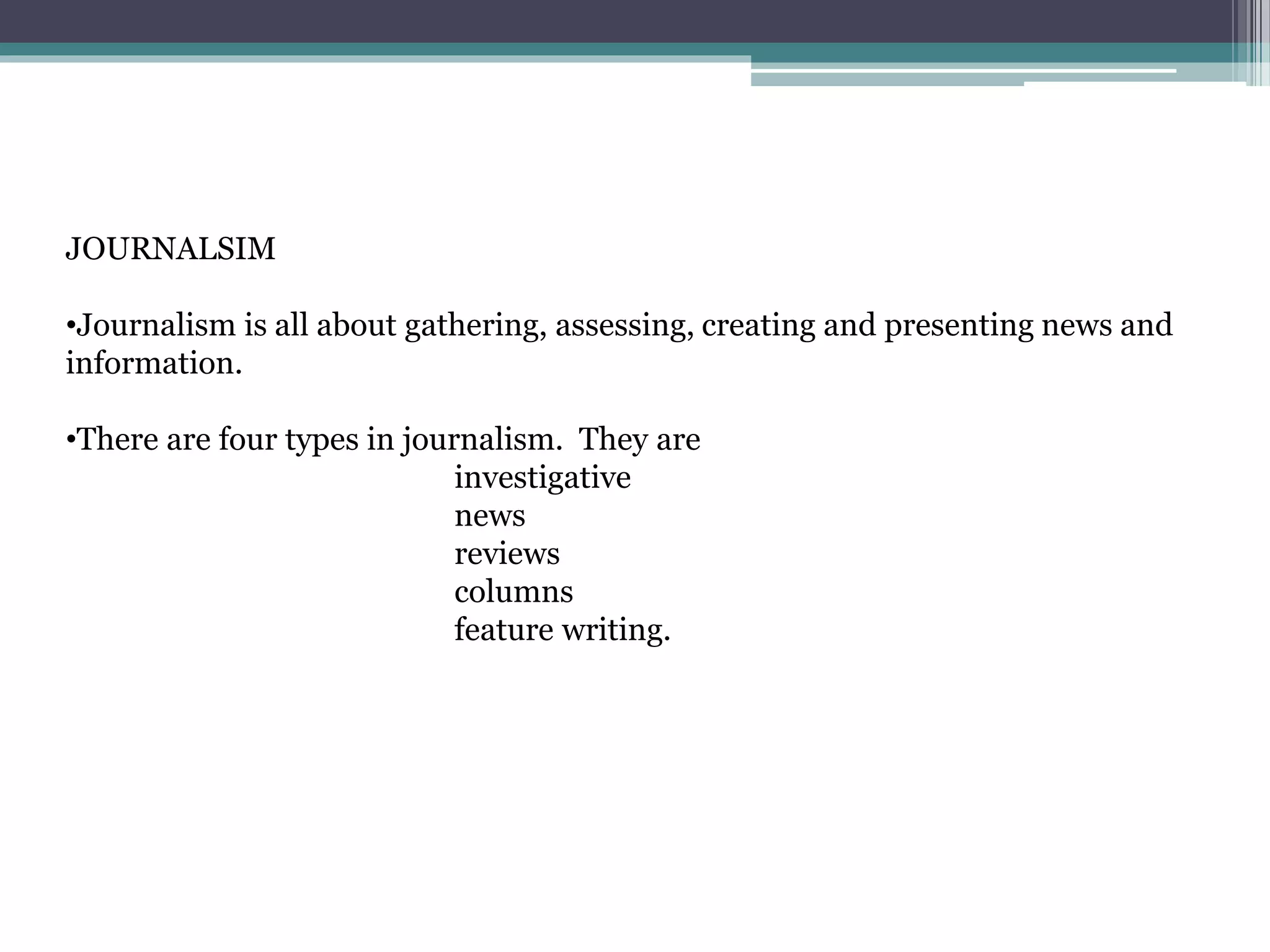 Journalism project ppt | PPTX