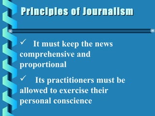 Journalism roles and values | PPT