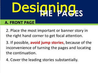 JOURNALISM - Layout newspaper , basics and principles | PPTX