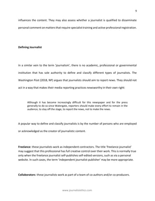 Journalist Ethics : A Template Checklist for a Post-truth Era | PDF