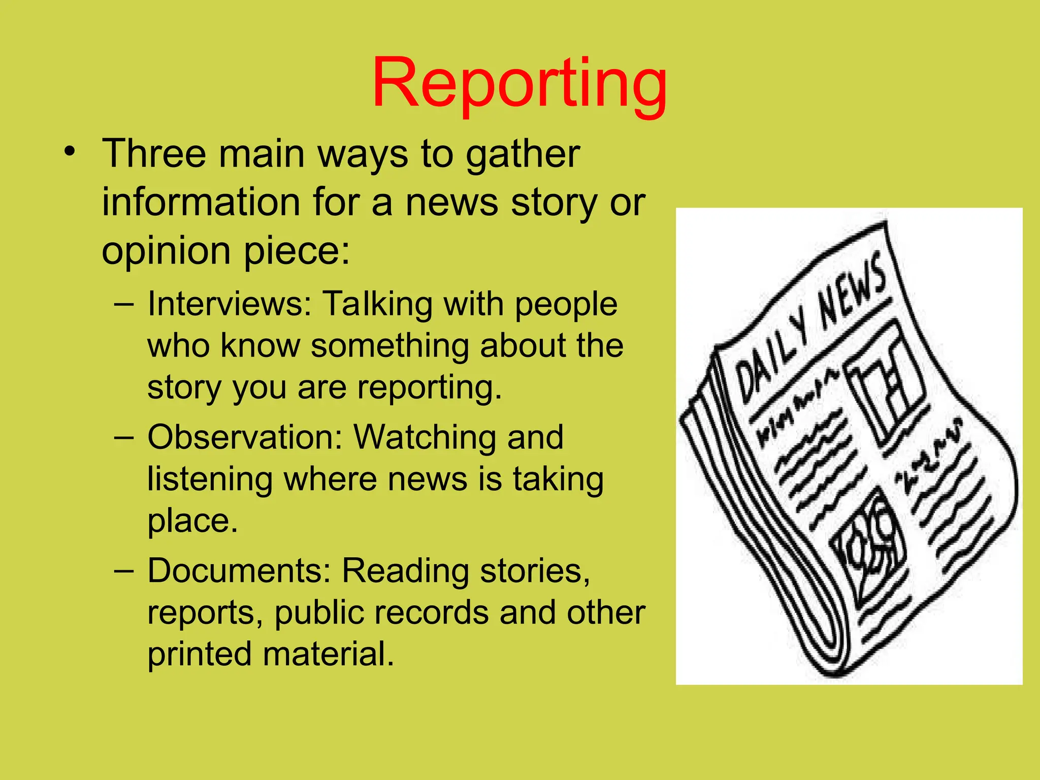 Journalistic writing Lesson English 7 3rd quarter | PPT