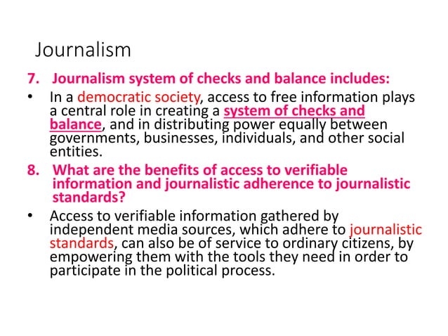 Journalistic principles and ethic questions exam-journalism_(l1) | PPTX ...