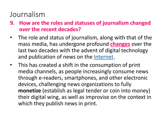 Journalistic principles and ethic questions exam-journalism_(l1) | PPTX ...