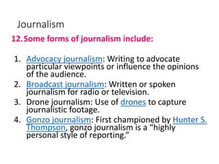 Journalistic principles and ethic questions exam-journalism_(l1) | PPTX