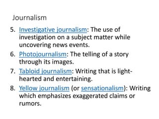 Journalistic principles and ethic questions exam-journalism_(l1) | PPTX