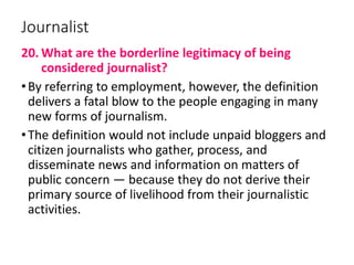 Journalistic principles and ethic questions exam-journalism_(l1) | PPTX