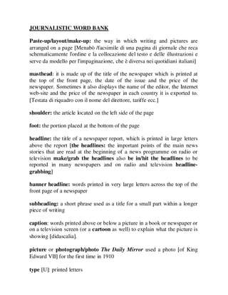 Journalistic word bank | PDF