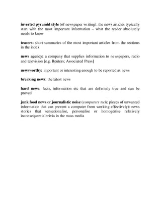 Journalistic word bank | PDF