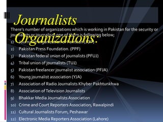 Journalists Associations in Pakistan By Dilawar Dar | PPTX