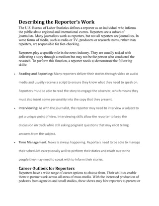 Journalist vs. Reporter What’s the Difference | PDF