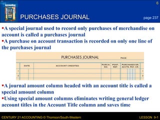 Journalizing Purchases and Using Purchases Journal | PPT
