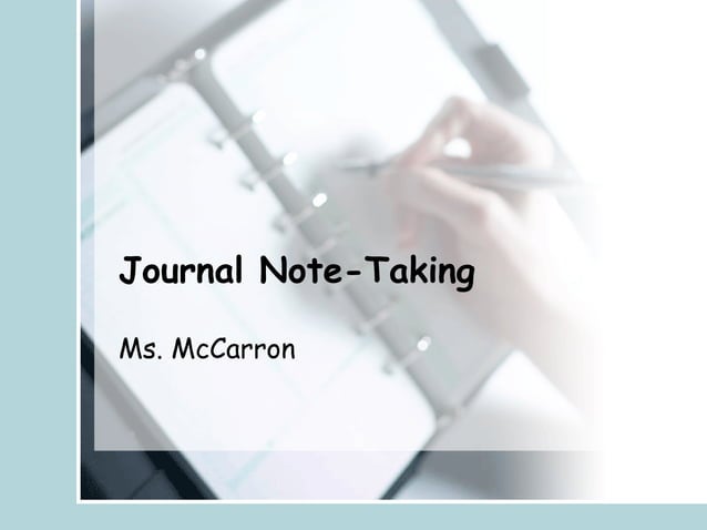 Journal Note Taking | PPT | Homework and Study | Education