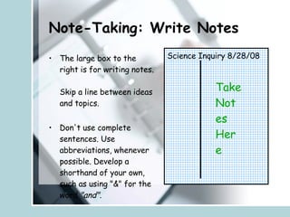 Journal Note Taking | PPT | Homework and Study | Education
