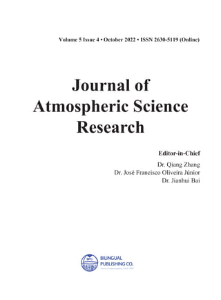 Journal of Atmospheric Science Research | Vol.5, Iss.4 October 2022 | PDF