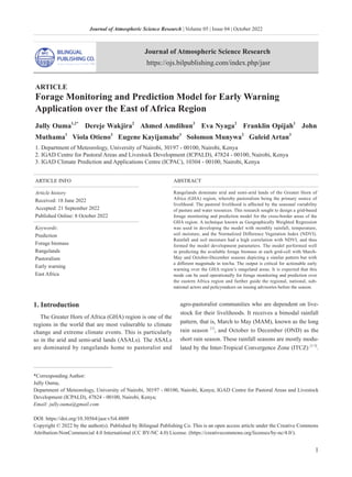 Journal of Atmospheric Science Research | Vol.5, Iss.4 October 2022 | PDF