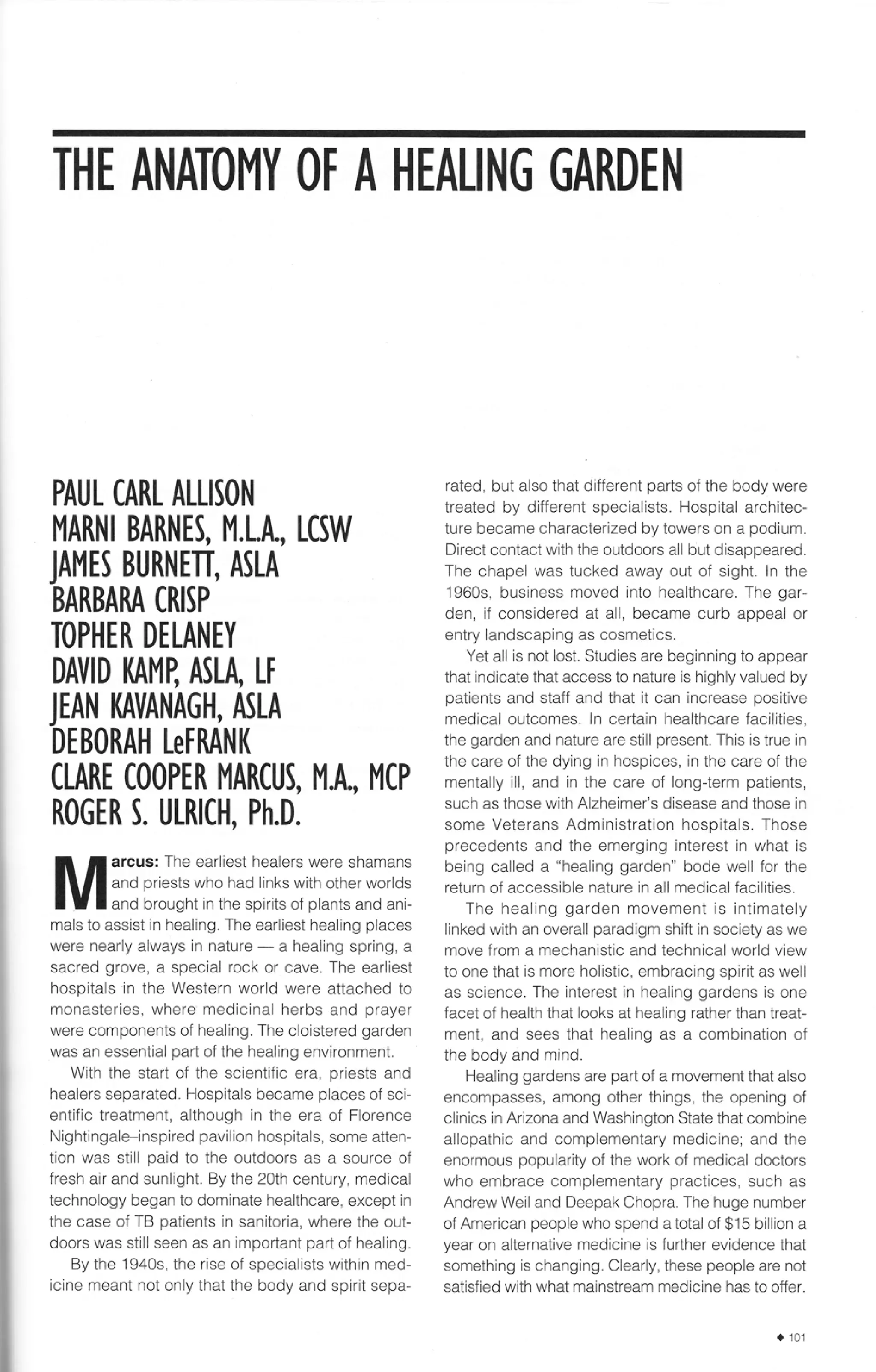 The Anatomy of a Healing Garden from The Journal of Healthcare Design ...