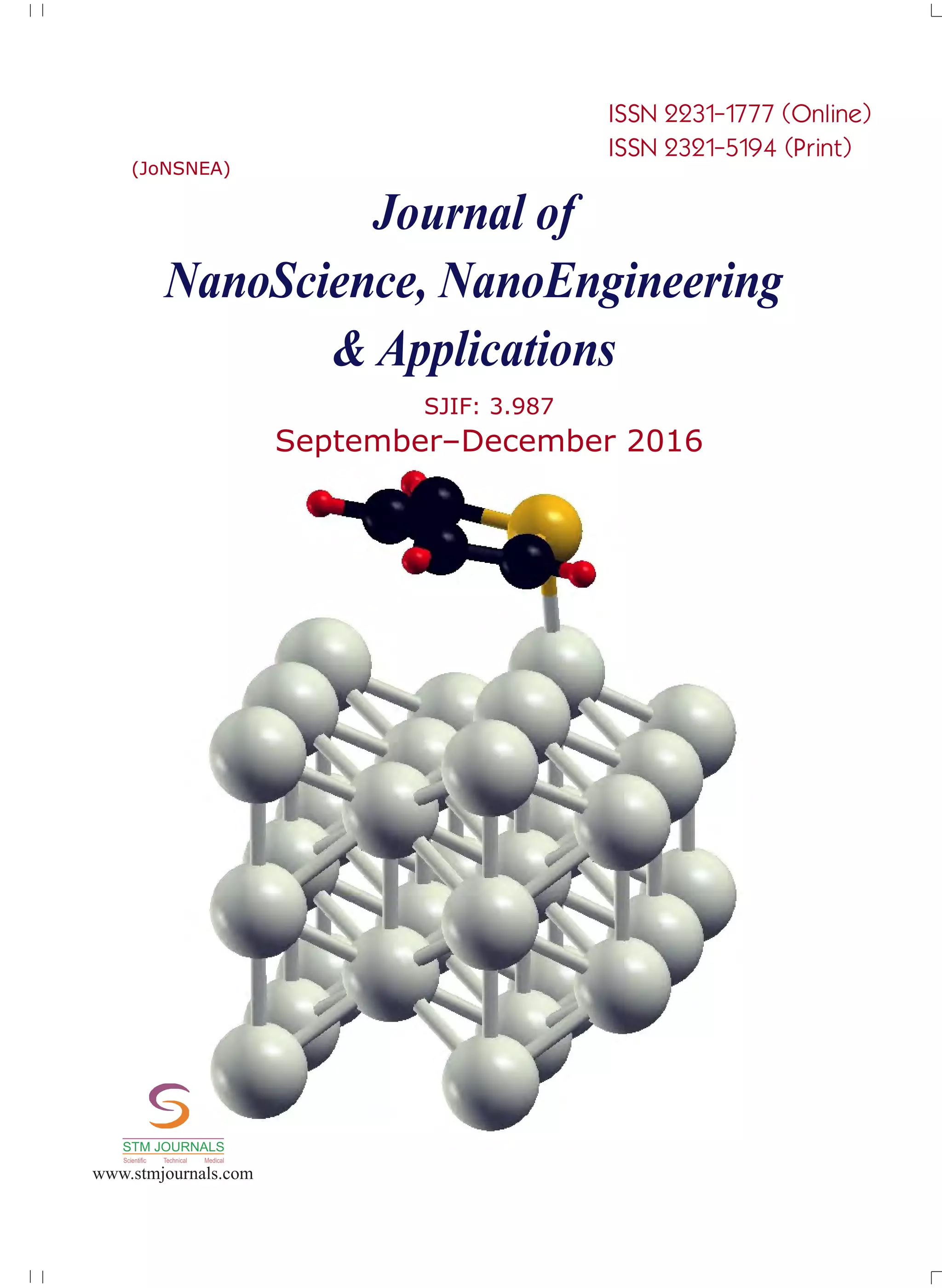 Journal of NanoScience , NanoEngineering & Applications vol 6 issue 3 | PDF