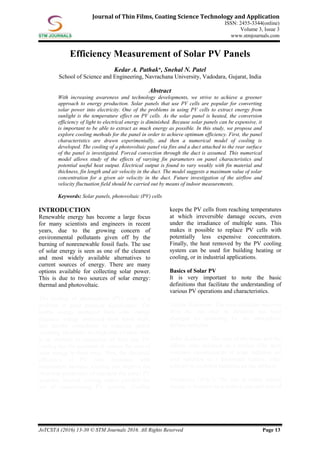 Journal of Thin Films, Coating Science Technology and Application vol 3 issue 3 | PDF